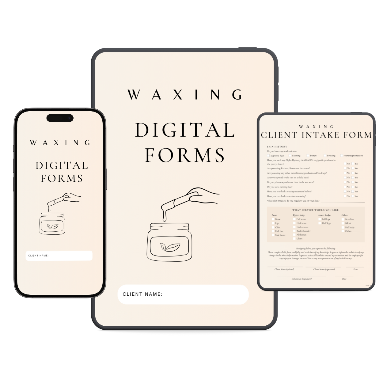 Waxing Digital Forms Bundle – Beauty Therma
