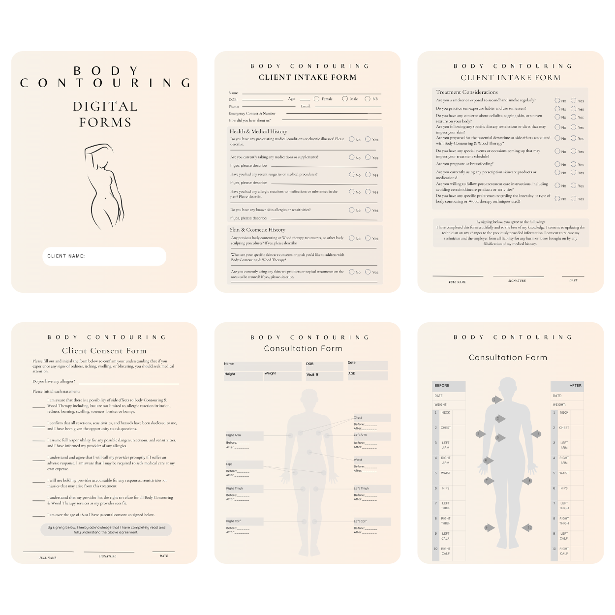 Body Contouring Digital Forms Bundle – Beauty Therma