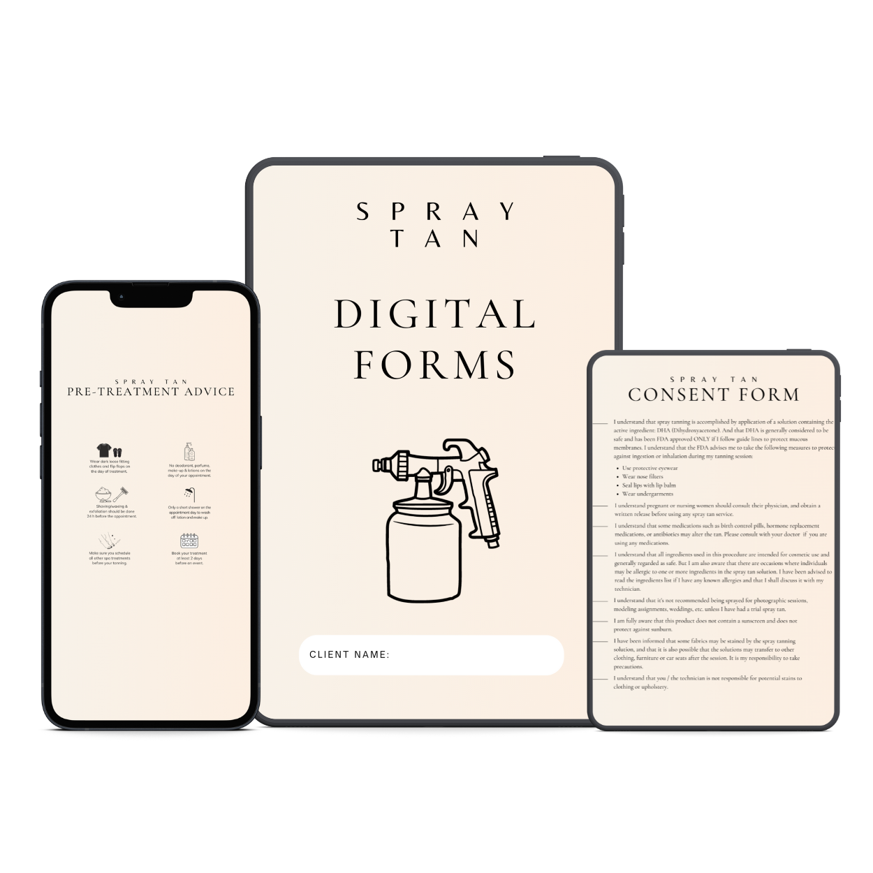 Spray Tan Digital Forms Bundle – Beauty Therma